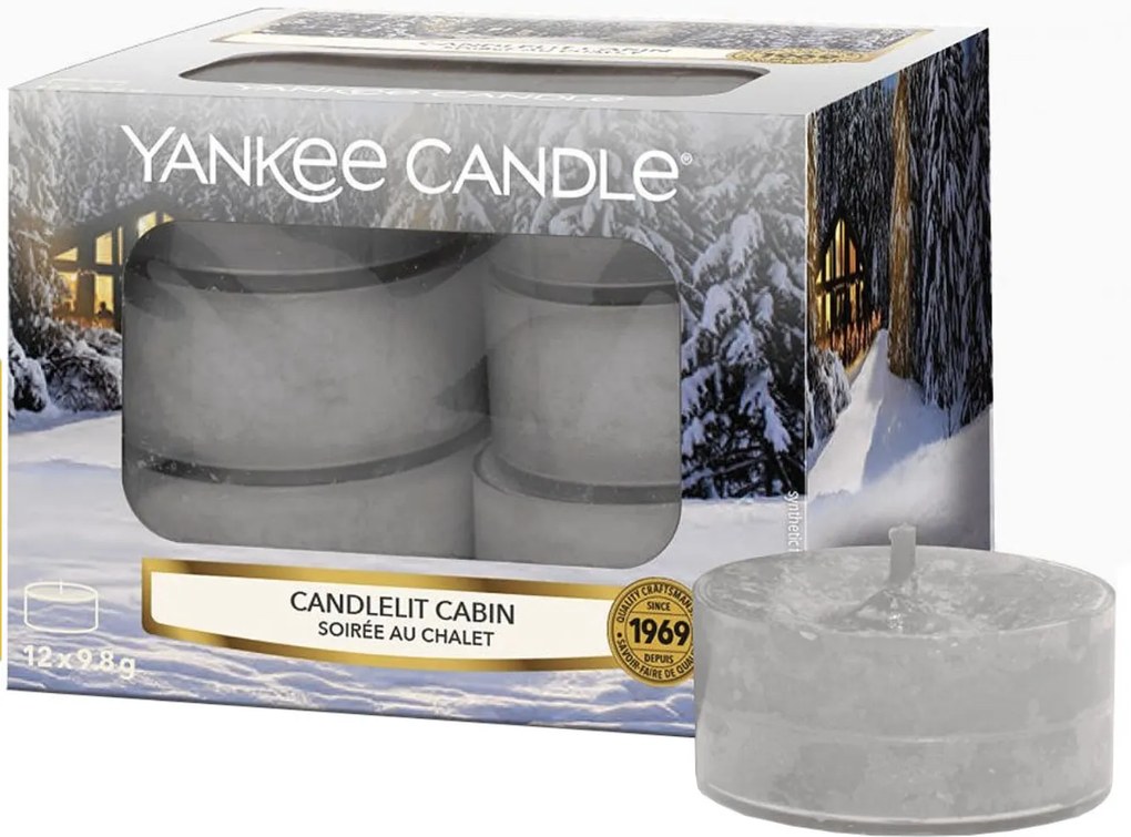 Yankee Candle - čajové svíčky Candlelit Cabin, 12 ks