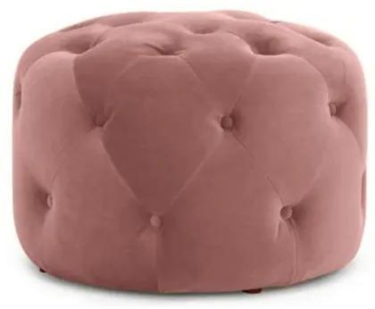 Růžový oválný pohodlný puf Bob