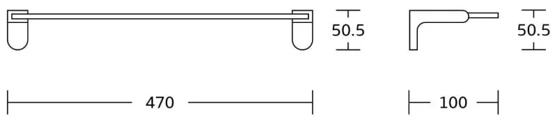 Mexen Lea koupelnová skleněná polička, černá, 7026037-70