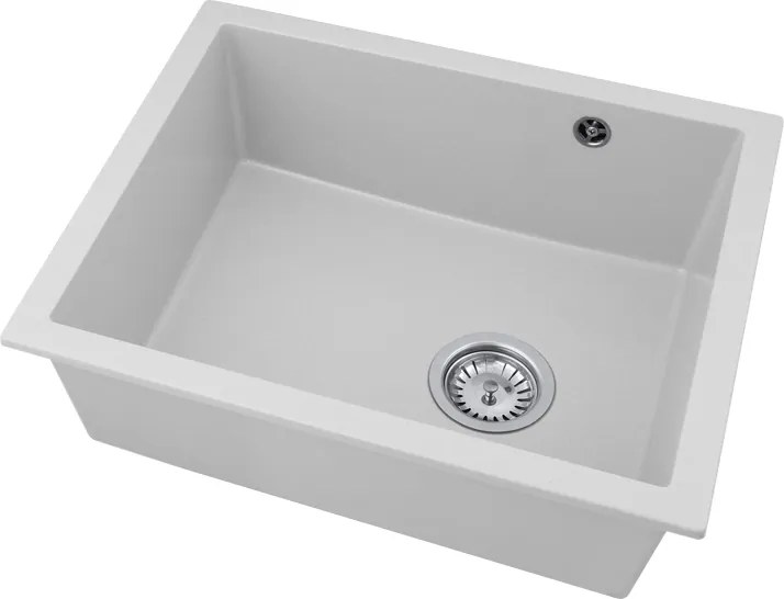 Gamma Decor 5040, 1-komorový granitový dřez 560x460x180 mm, bílá, GMA-ZLE000082