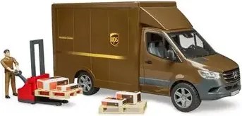 Bruder 02678 MB Sprinter UPS s řidičem a příslušenstvím / od 4 let