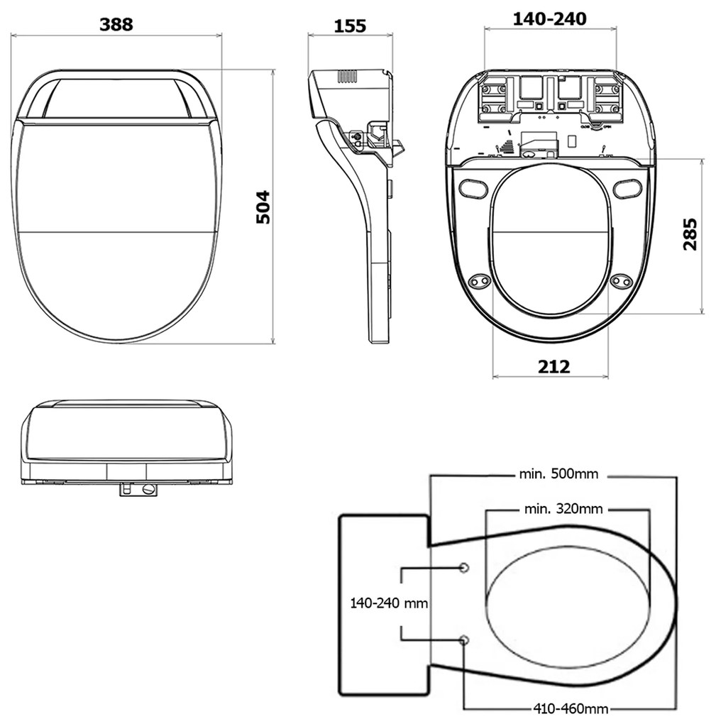 Sapho PURA závěsné WC s elektronickým bidetem USPA LUX UB-6635RU-1