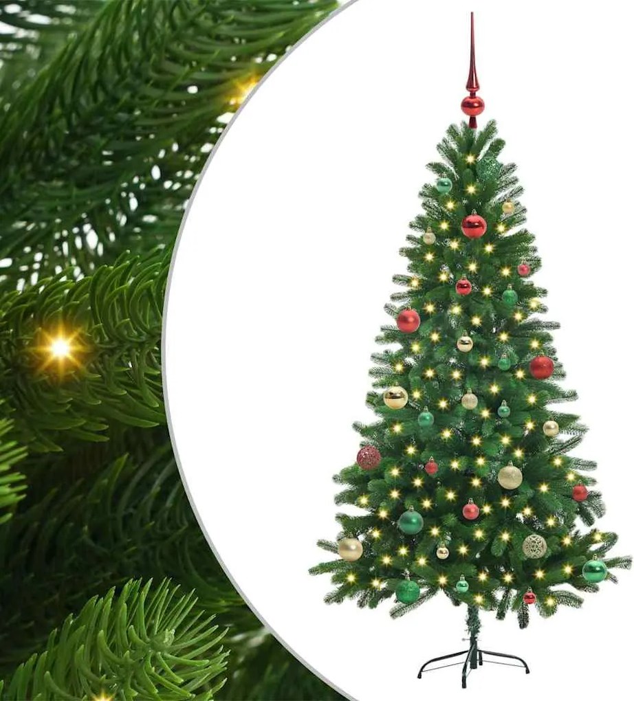 Vánoční stromeček s 150 LED diodami s stojanem Zelená 150 cm PE 3396326