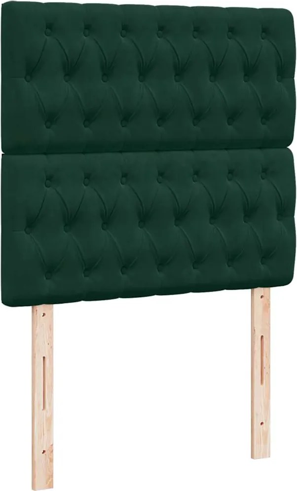 Box spring postel s matrací tmavě zelená 80 x 200 cm samet 3292199