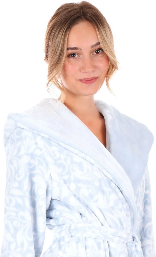 Župan s kapucí Flora ledově modrá 39 56 5253 - XXL