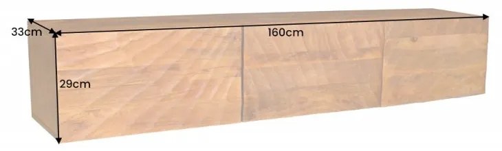 Massive home | Designový závěsný TV stolek 160 cm Scorpion mango