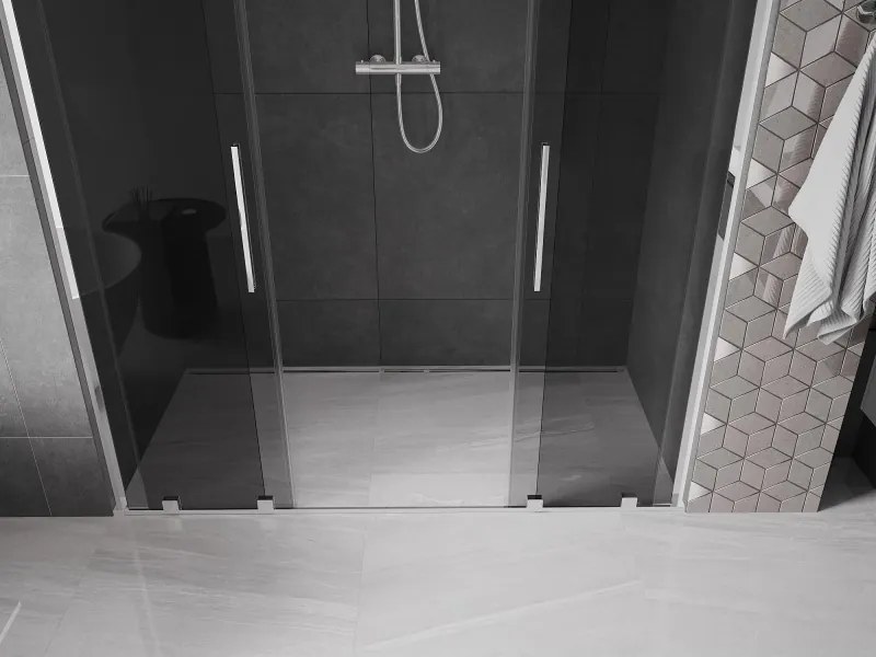 Mexen Velar L Duo, posuvné sprchové dveře do otvoru 180 cm, 8mm šedé sklo, chromová, 871-180-003-42-01