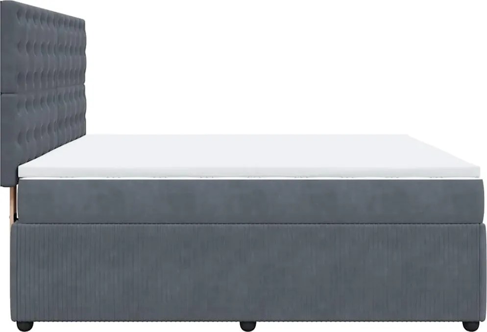 Box spring postel s matrací tmavě šedá 180x200 cm samet 3292419
