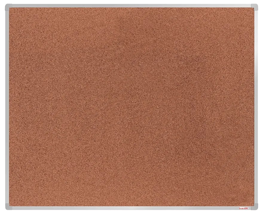Korková nástěnka boardOK v hliníkovém rámu, 1500 x 1200 mm, eloxovaný rám