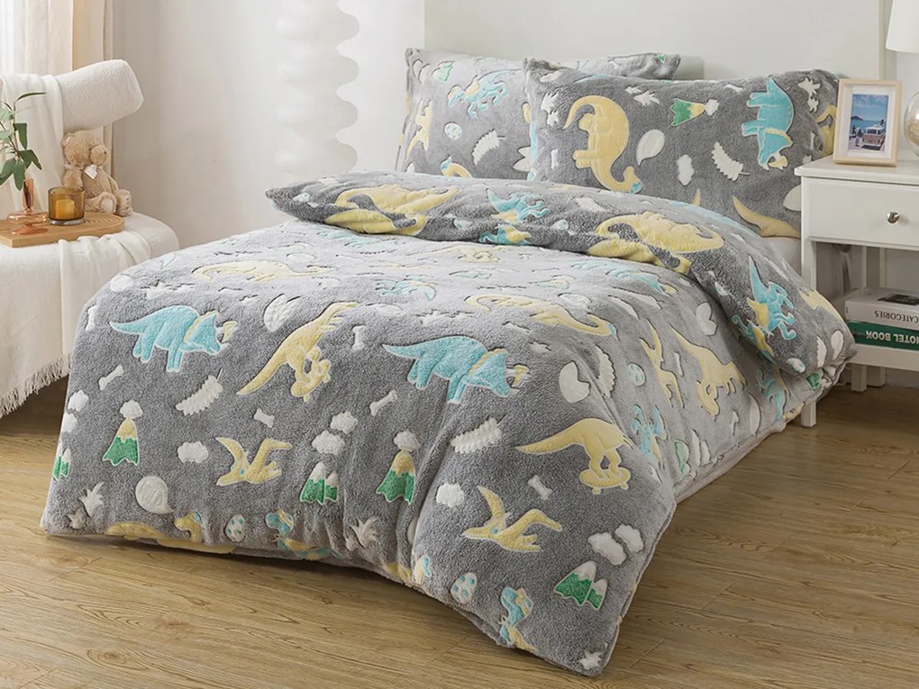 XPOSE® Mikroplyšové povlečení DINOSAUŘI Exclusive (svítící efekt)