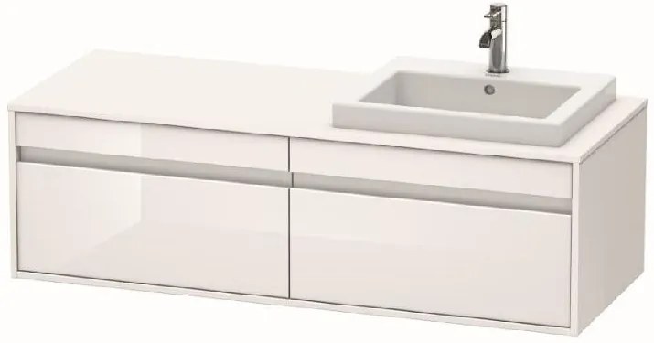 Duravit Ketho - Umyvadlová skříňka 43x140x55 cm, pravá, 2 zásuvky, lesklá bílá KT6797R2222