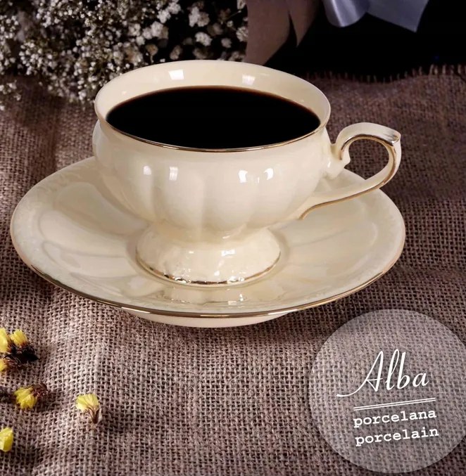 Šestimístný porcelánový set šálků Alba 200 ml 6+6
