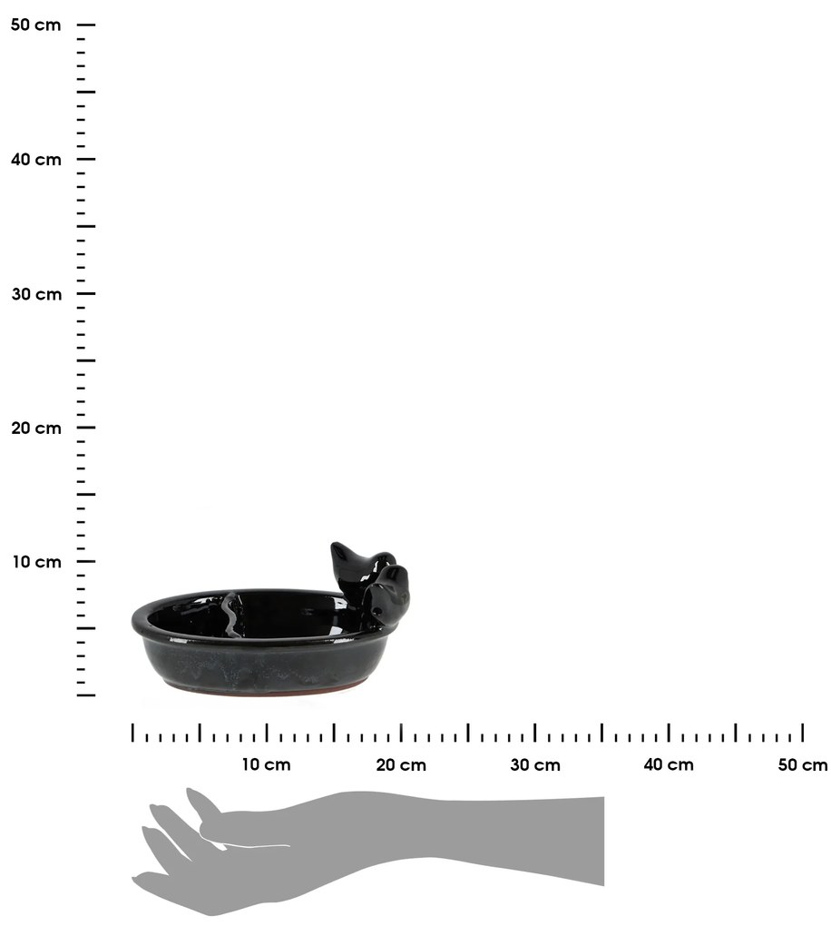 Napajedlo pro ptáky Duke, 8,5x16 cm, keramika, černá