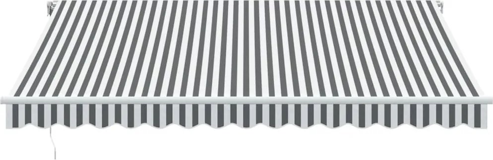Automatická zatahovací markýza antracitová a bílá 400 x 350 cm 3215794