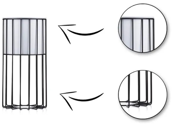 Kovový květináč LOFT 42x20 cm černá/bílá