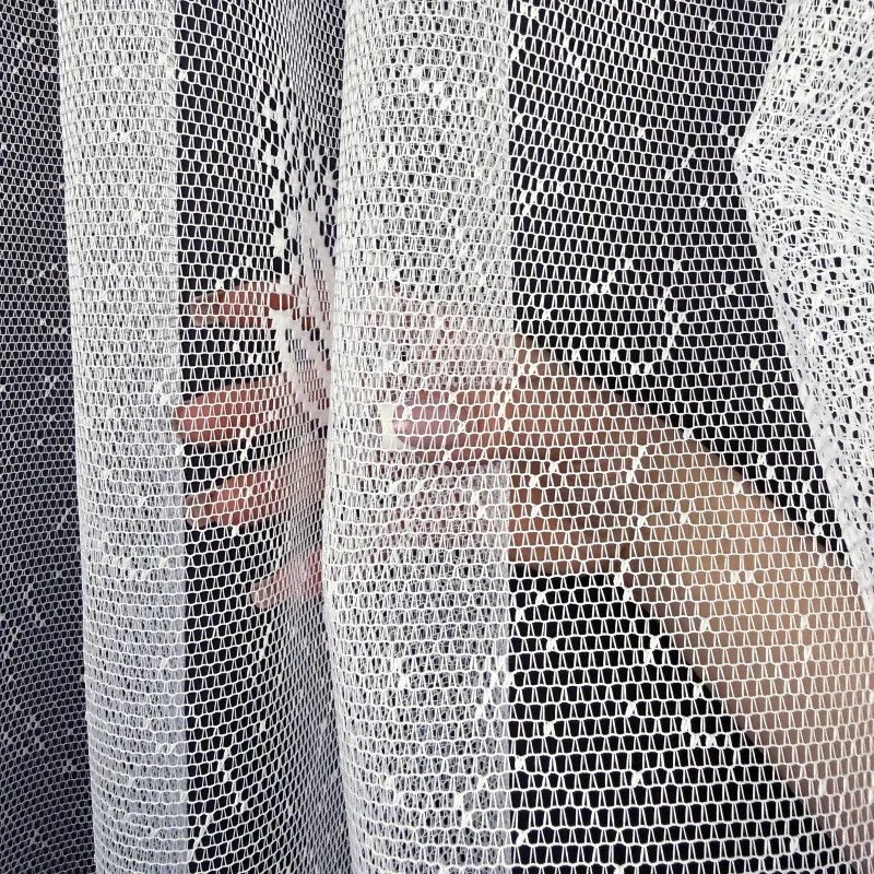Žakárová jemná záclona bílá metráž Ervi 44468