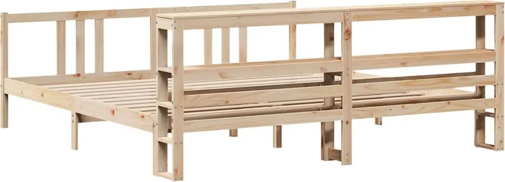 Rám postele s čelem 200 x 200 cm masivní borové dřevo 3305977