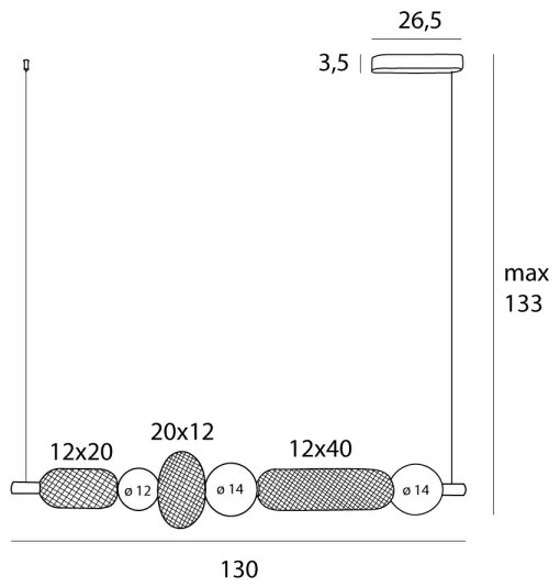 MAXLIGHT P0593 - LED Lustr na lanku BORA LED/29W/230V bílá/černá