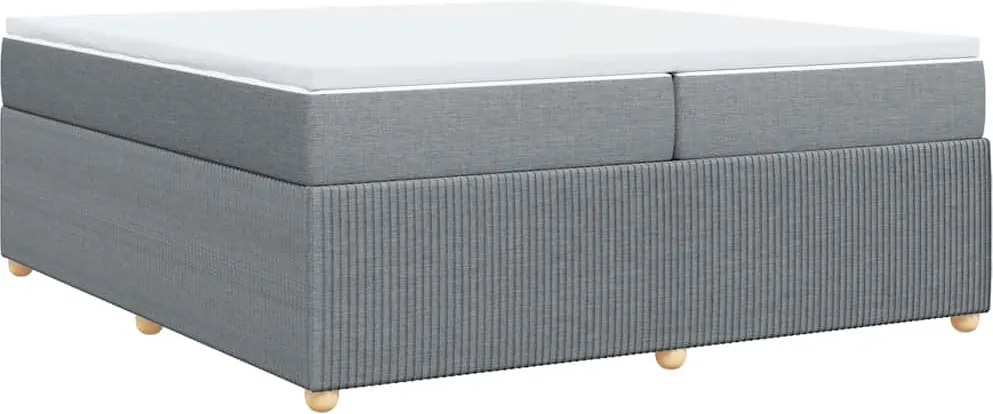 Box spring postel s matrací světle šedá 200 x 200 cm textil 3285595