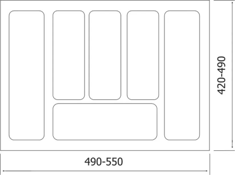 IN-DURO Příborník STRIPES 49 - 55 cm s hloubkou 42 - 49 cm, bílá