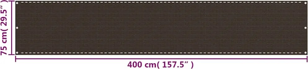 Balkonová zástěna hnědá 75 x 400 cm HDPE 311041