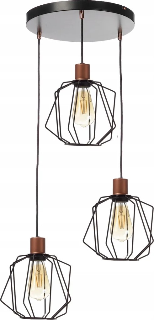 Závěsná stropní lampa Loft Industrial z měděného drátu E27 Edison