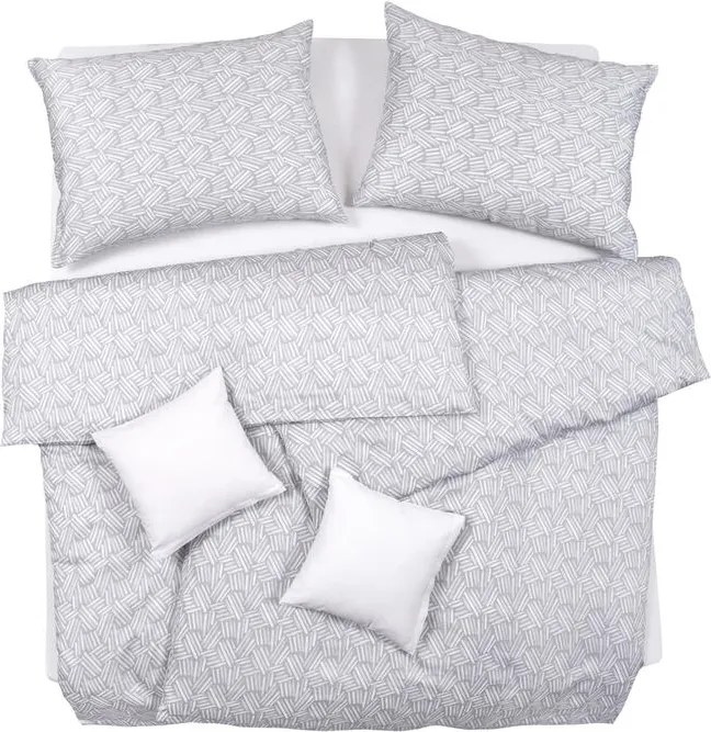 SCANquilt povlečení EXCLUSIVE TENCEL PLUS chroma šedobílá 140 x 200/70 x 90 cm