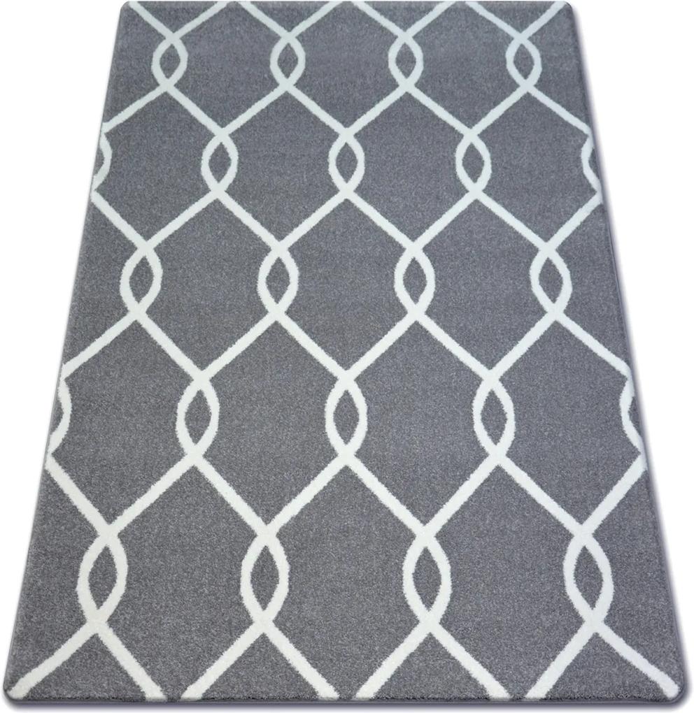 Kusový koberec SKETCH Hook šedo-bílý 180x270