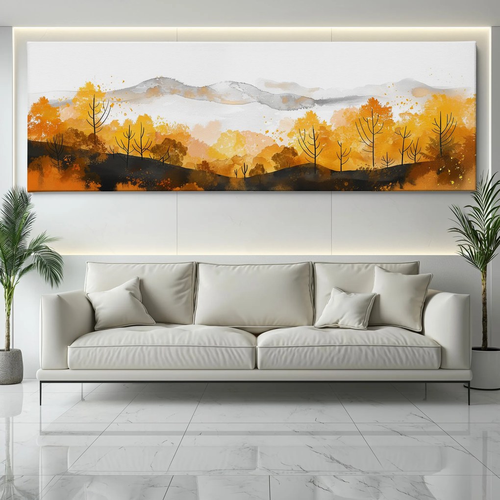 Obraz na plátně - Podzimní seance v údolí FeelHappy.cz Velikost obrazu: 150 x 50 cm