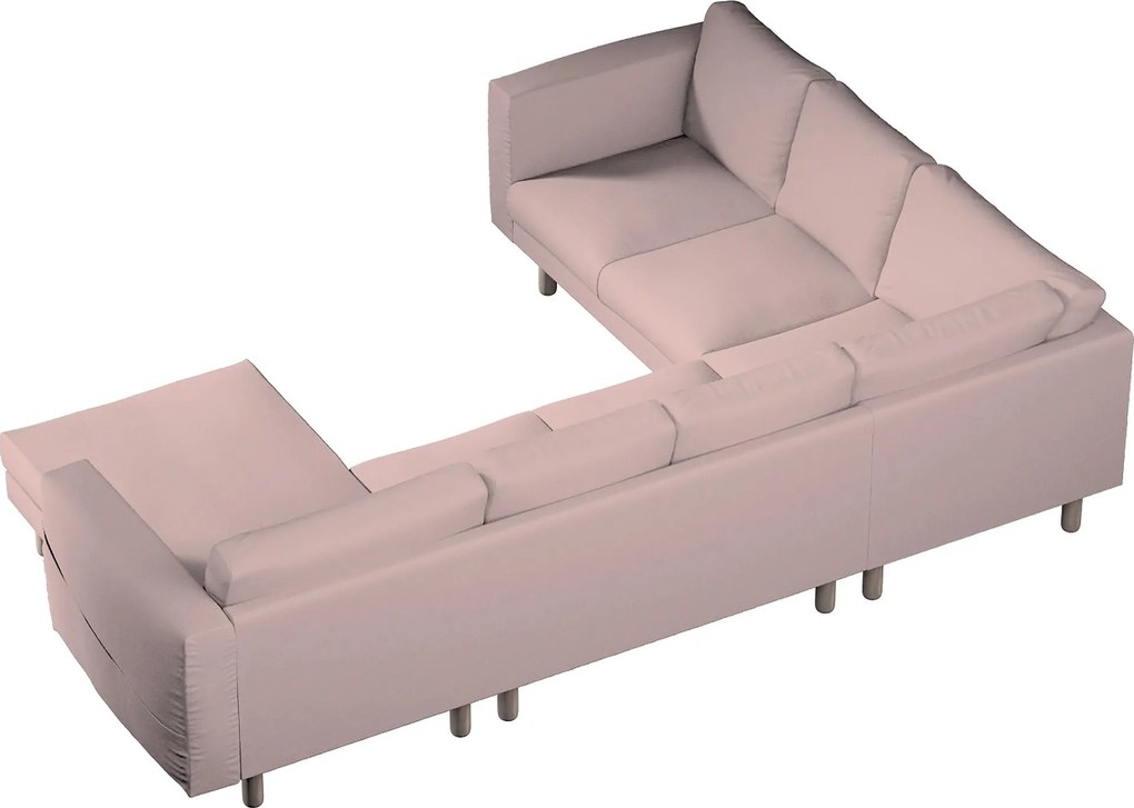 Potah na pohovku IKEA Norsborg rohová, 5-místná se šezlongem barva růžová látka pletený vzor