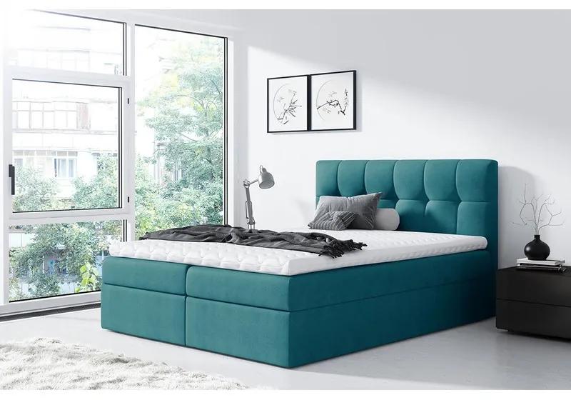 Kontinentální postel Rdest, Rozměr postele: 160x200, Barva:: ekokůže Soft 017 (bílá)