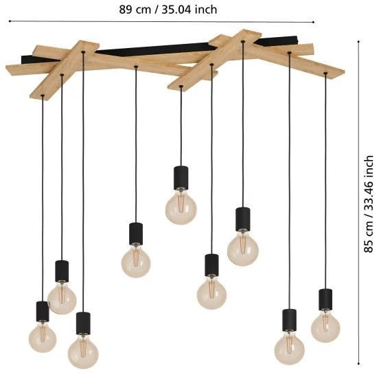 Eglo 43641 - Lustr na lanku MONMOUNT 9xE27/40W/230V