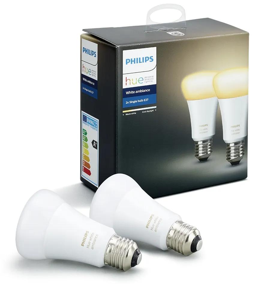 Philips SADA 2x LED Stmívatelná žárovka Philips HUE WHITE AMBIANCE E27/9,5W/230V P2368