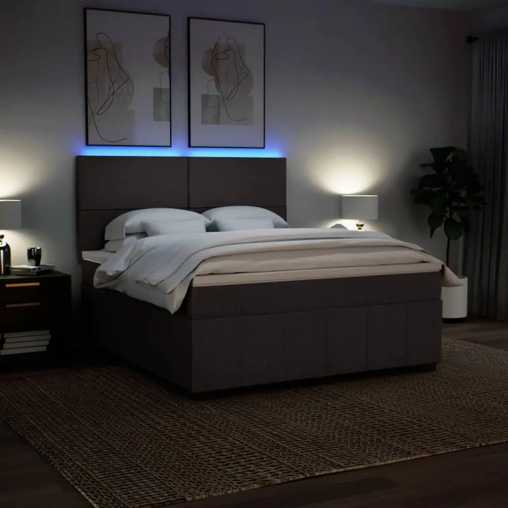 Box spring postel s matrací tmavě hnědá 180x200 cm textil 3294043