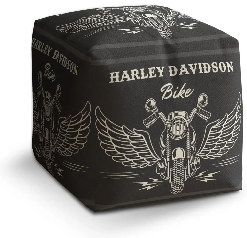 Sablio Taburet Cube Harley-Davidson S křídly: 40x40x40 cm