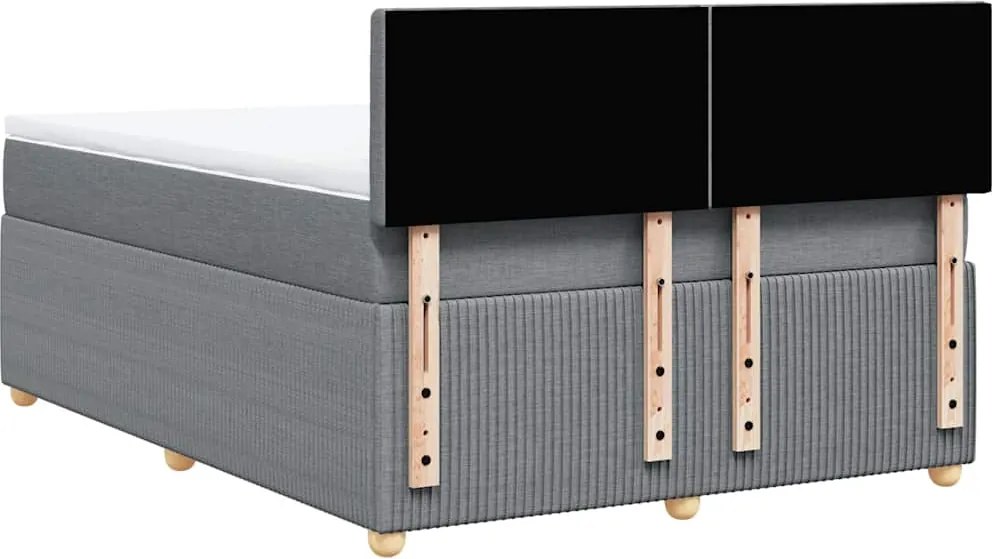 Box spring postel s matrací světle šedá 140 x 190 cm textil 3287465