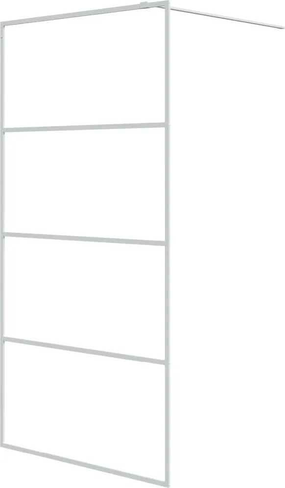 Sprchová zástěna walk-in bílá 100 x 195 cm čiré ESG sklo 152142