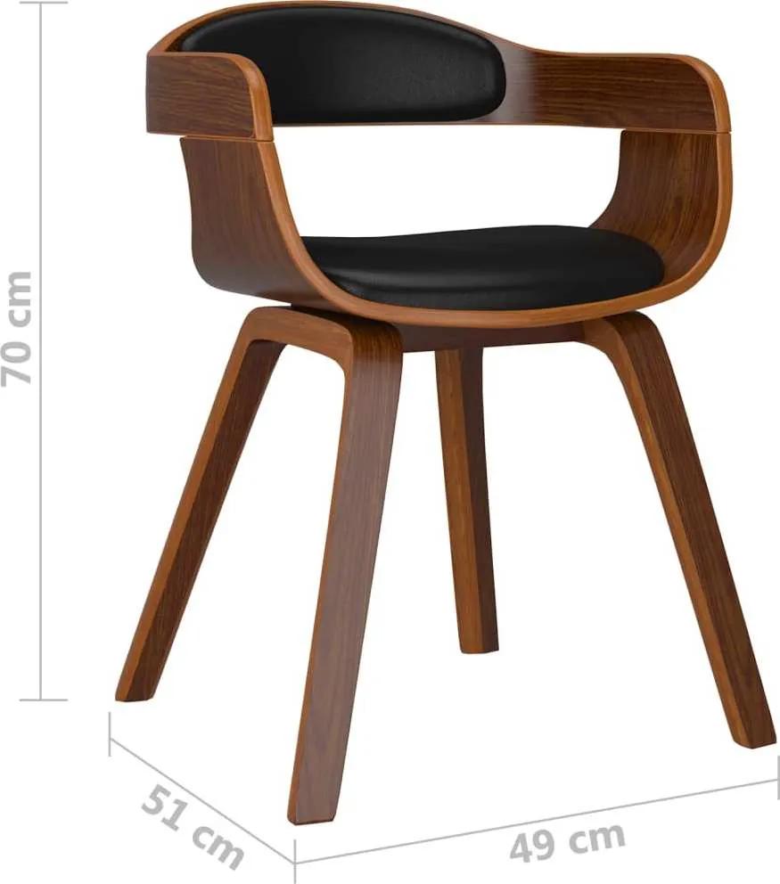 vidaXL Jídelní židle krémová ohýbané dřevo a umělá kůže [3092372] Barva: černá a světle hnědá