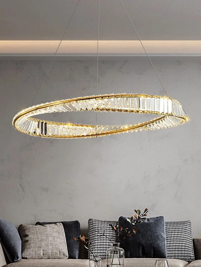 Toolight Toolight, LED křišťálová lampa 42W APP1064-1CP, zlatá, OSW-00676