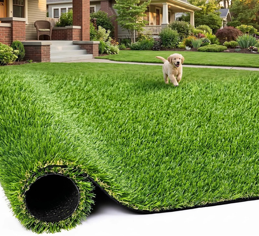 Costway 20 mm umělý trávník venkovní green s drenážním systémem v přírodním