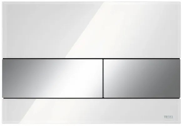 Tece TECEsquare - Ovládání splachování, bílé sklo/lesklý chrom 9240802