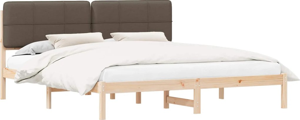 Rám postele s čalouněným čelem s čelo Taupe 200 x 200 cm 3405570