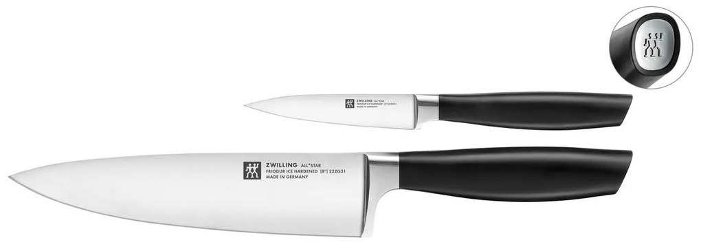 Zwilling All Star sada 2 nožů, kuchařský nůž 20 cm a špikovací nůž 10 cm, 33780-002