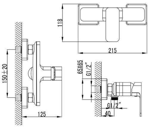 Aqualine - Sprchová baterie FACTOR lesklý chrom