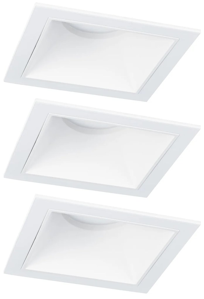 Paulmann 93126 Cole Coin, set bodovek v bílé úpravě, 3x6W LED 2700K tříkrokové stmívání, 8,8x8,8cm, IP44