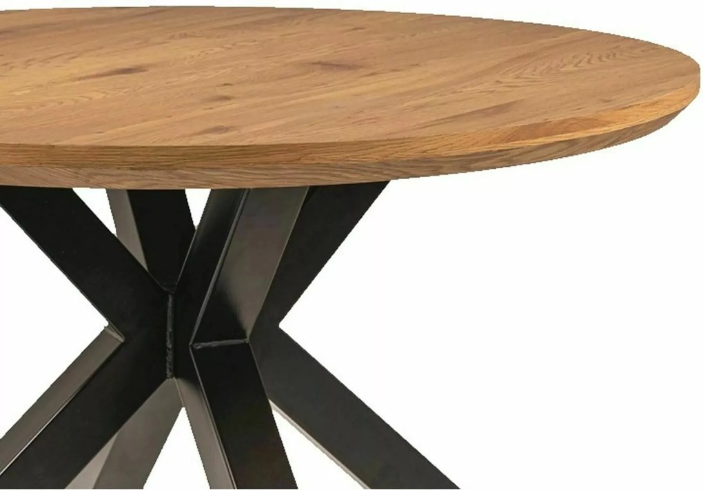 Kulatý jídelní stůl Ritmo 120 cm dub přírodní/černý