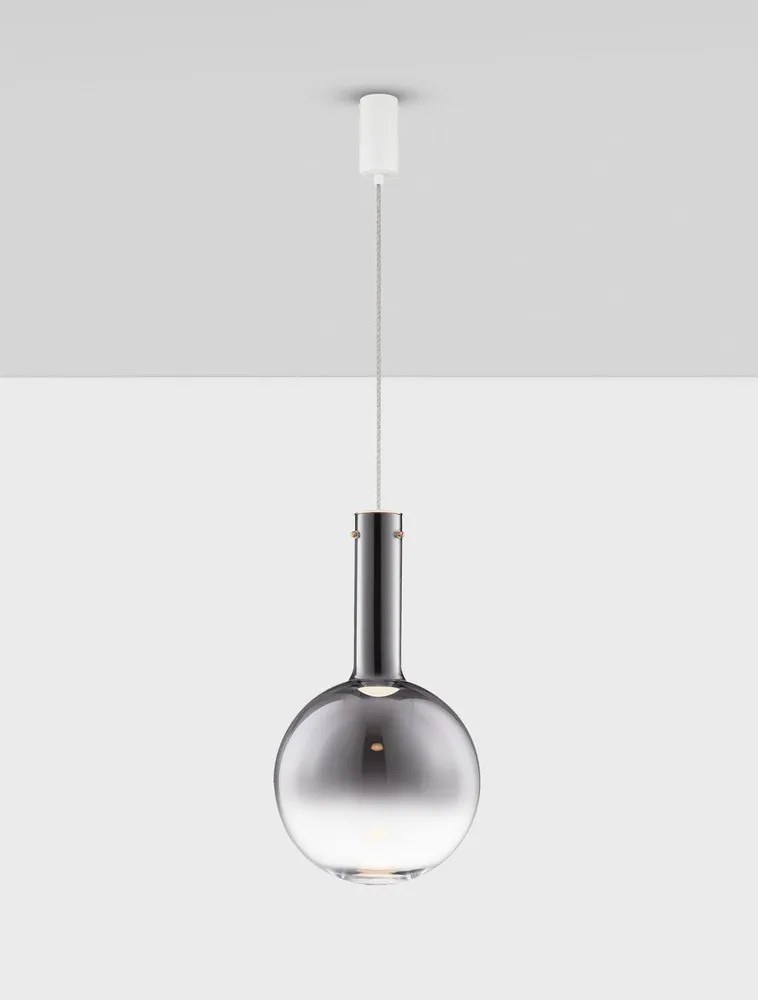 Šedé skleněné LED stmívatelné závěsné svítidlo ø 30 cm Nostos – Nova Luce