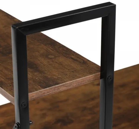 Pracovní stůl s regálem MDF dekor staré dřevo černý kov GD-520 OLW