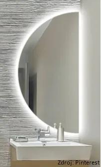 Amirro AMBIENTE HALFMOON zrcadlo s příjemným LED podsvícením do stran po celém obvodu je 411-361
