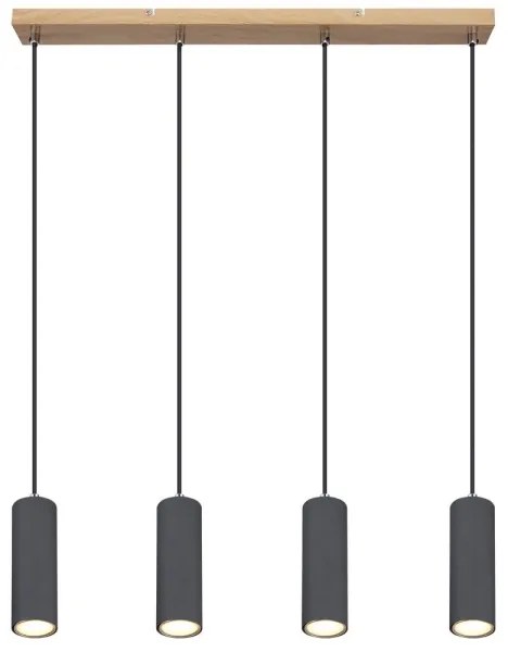Globo 57911-4HG - Lustr na lanku ROBBY 4xGU10/35W/230V šedá/hnědá